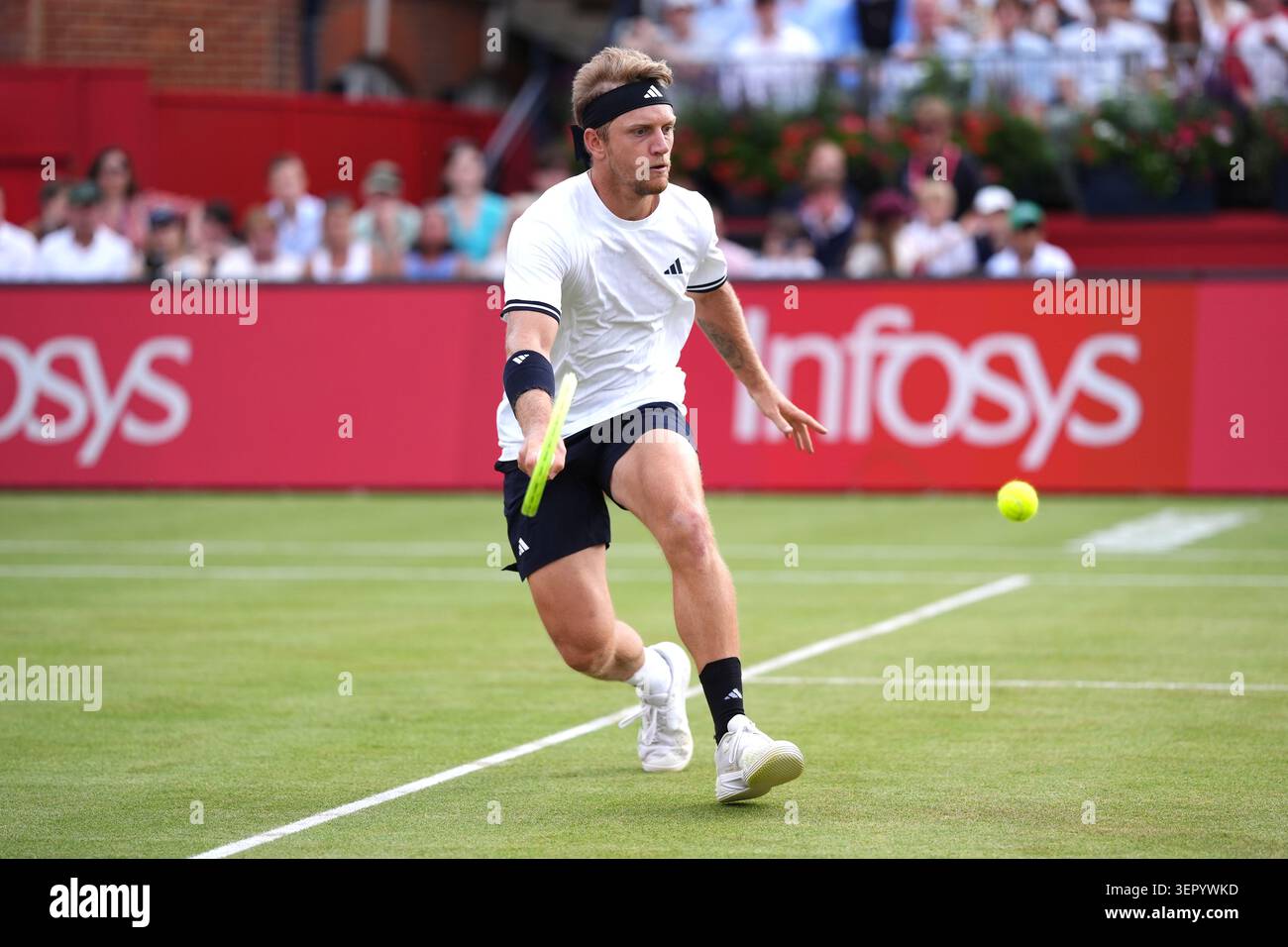 Spain's Alejandro Davidovich Fokina in action against Great Britain's ...