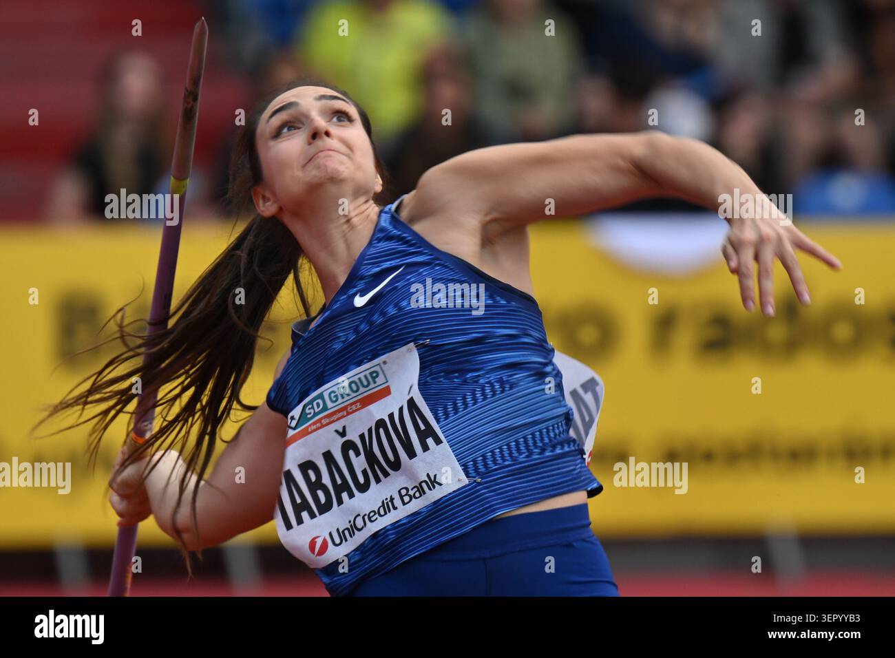 +++CAPTION CORRECTION+++Czech Javelin Thrower Nikol Tabackova in action ...