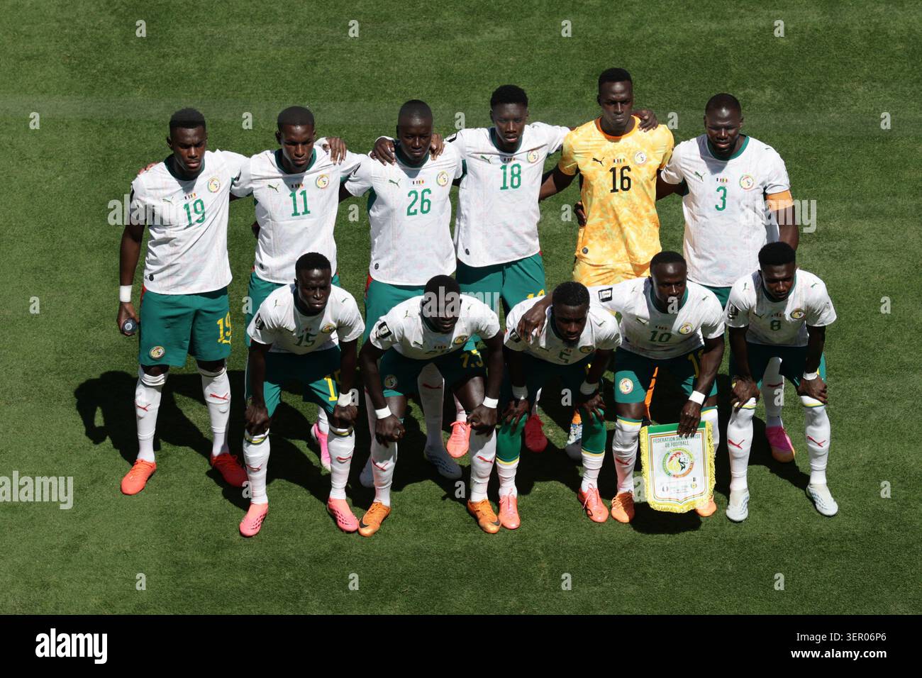 Senegal's players pose before the World Cup Group I soccer match ...