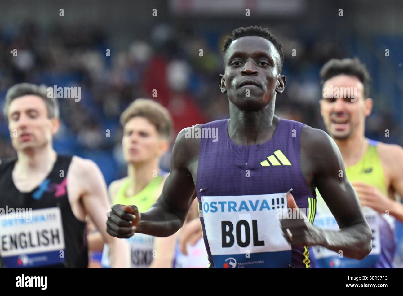 Peter Bol of Australia wins Ostrava 1000m during the Golden Spike ...