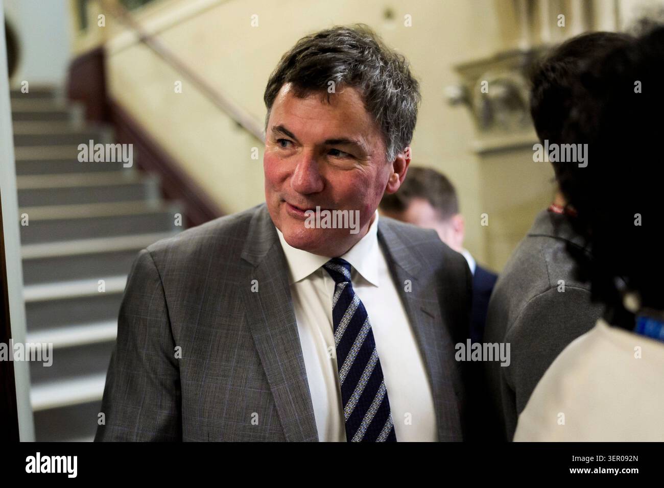 Canada-U.S. Trade Minister Dominic LeBlanc makes his way to a meeting ...