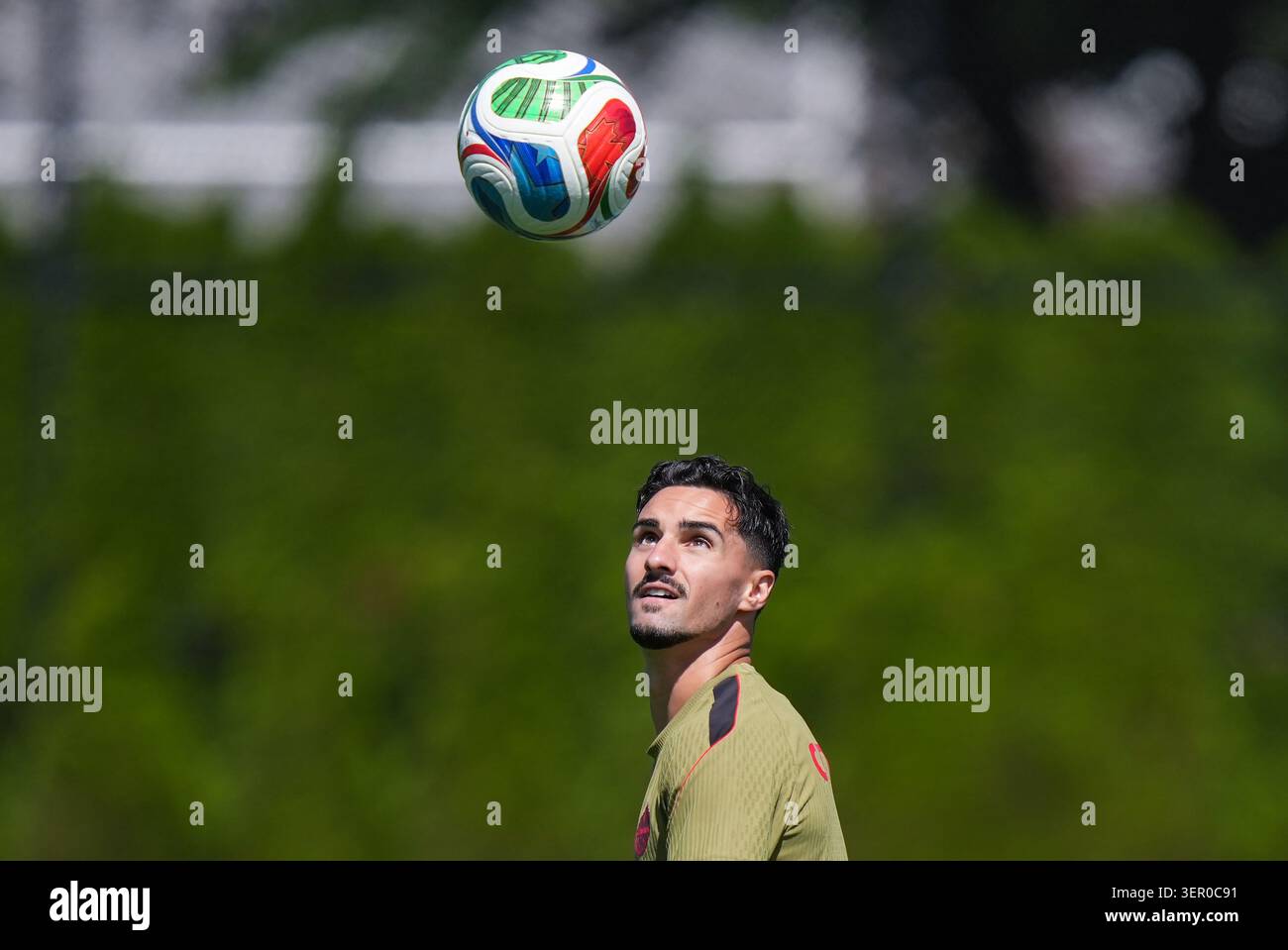 Canada's Stephen Eustaquio watches the ball during a FIFA World Cup ...