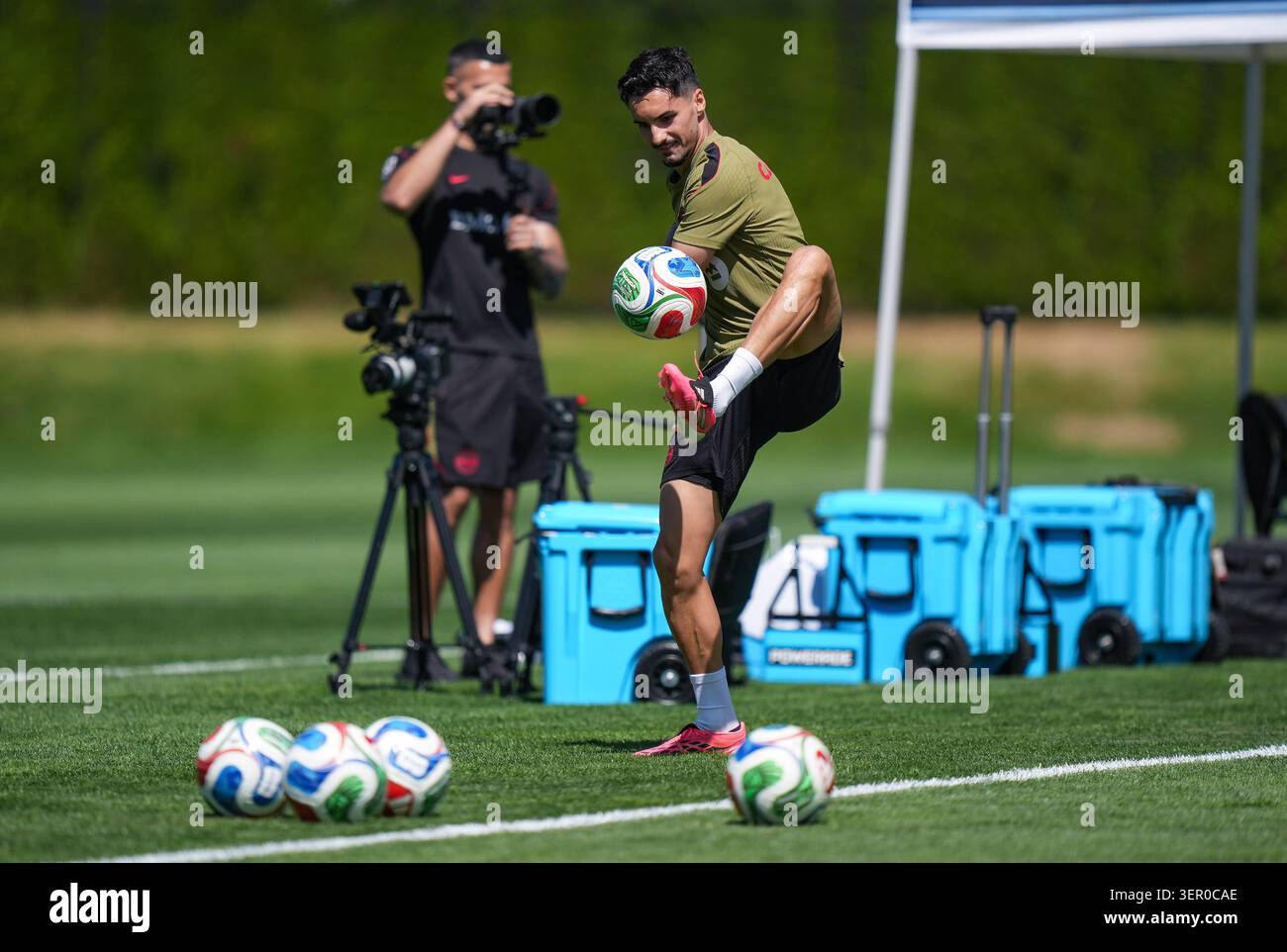 Canada's Stephen Eustaquio kicks a ball during a FIFA World Cup soccer ...