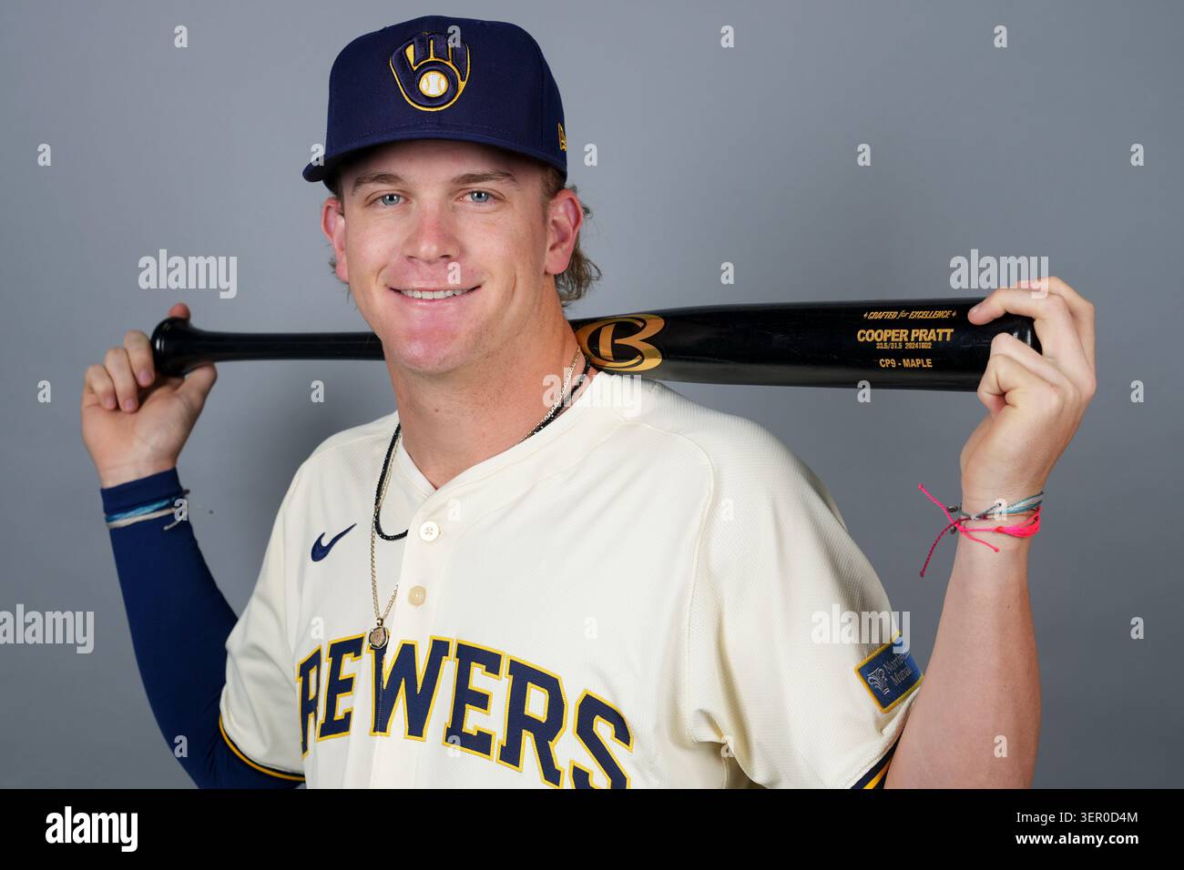 FILE - Milwaukee Brewers infielder Cooper Pratt poses for an official ...