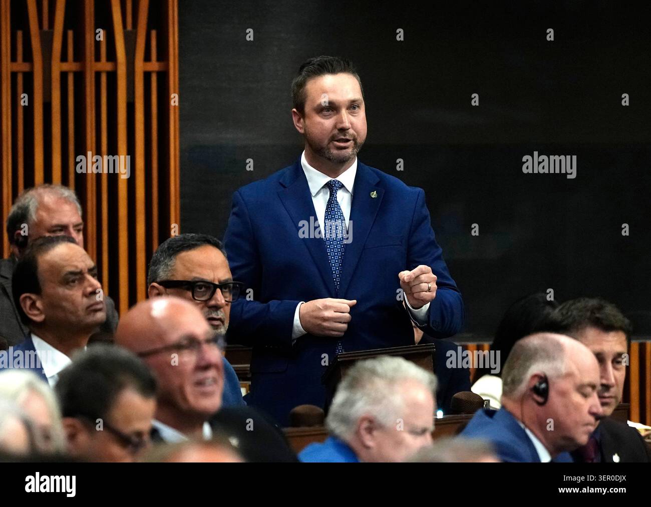 Conservative MP Branden Leslie rises during Question Period in the ...