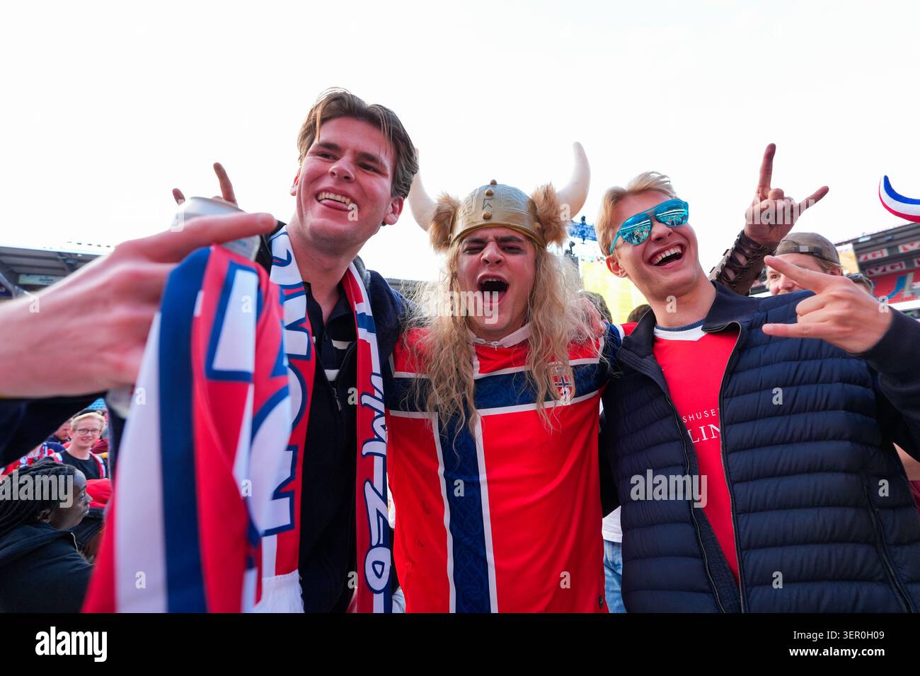 Oslo 20260616. William Berget with Viking home during football party ...