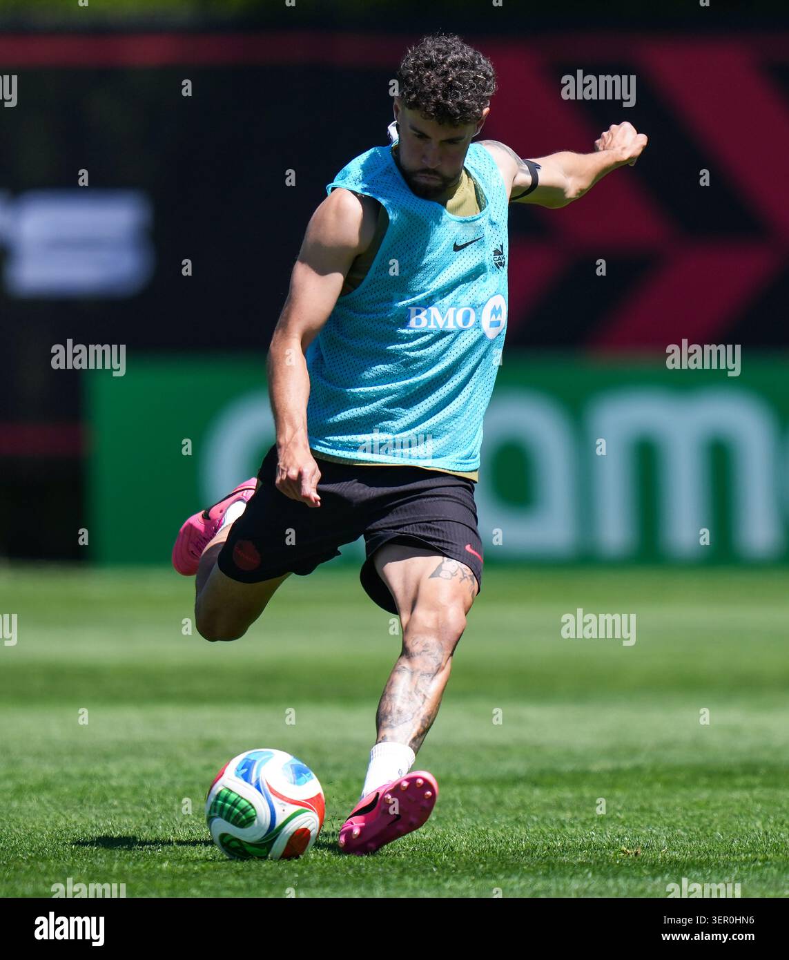 Canada's Jonathan Osorio kicks a ball during a FIFA World Cup soccer ...