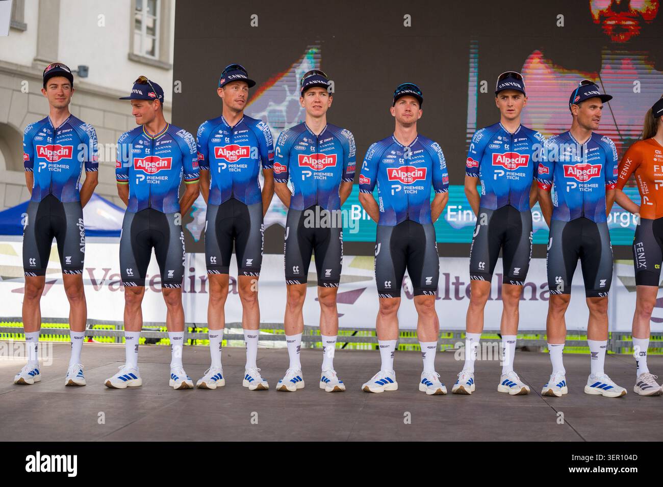 SONDRIO, ITALY - JUNE 16: VAN DER POEL Mathieu, DILLIER Silvan, GROVES ...