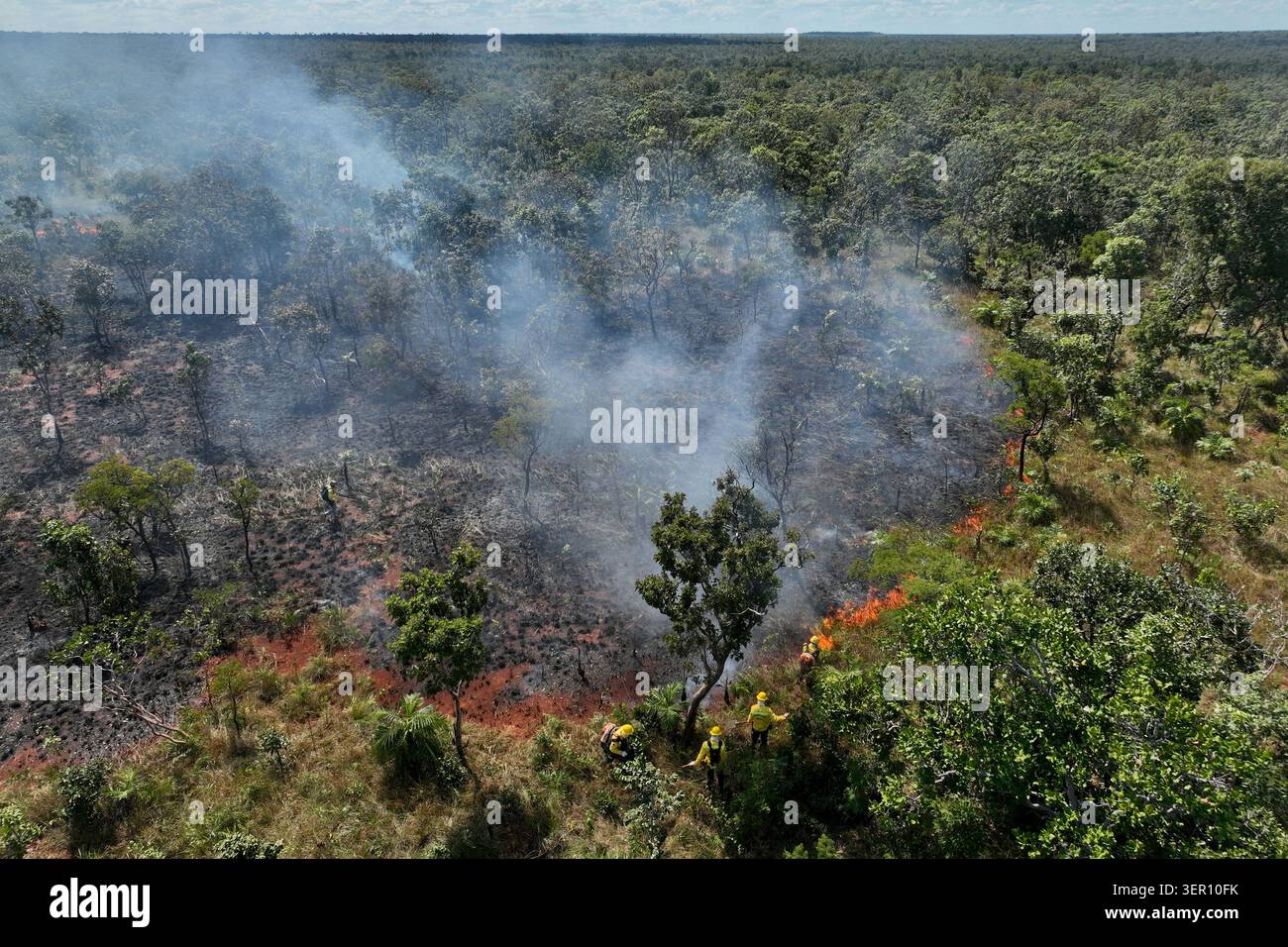 Firefighters from the Xerente Indigenous group attend a fire prevention ...