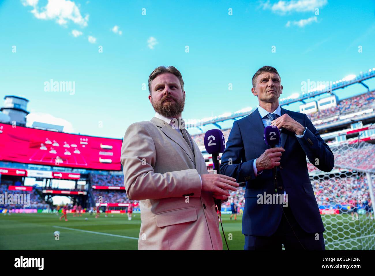 Foxborough, Massachusetts, USA 20260616. TV2's Marius Skjelbæk and Tore ...