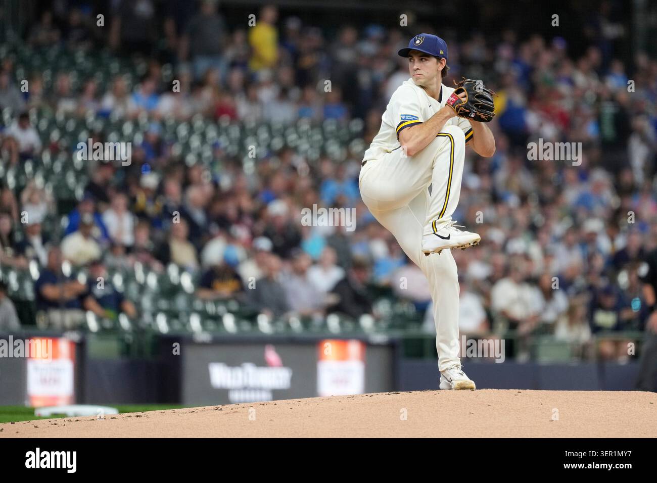 Milwaukee Brewers' Robert Gasser pitches during the first inning of a ...