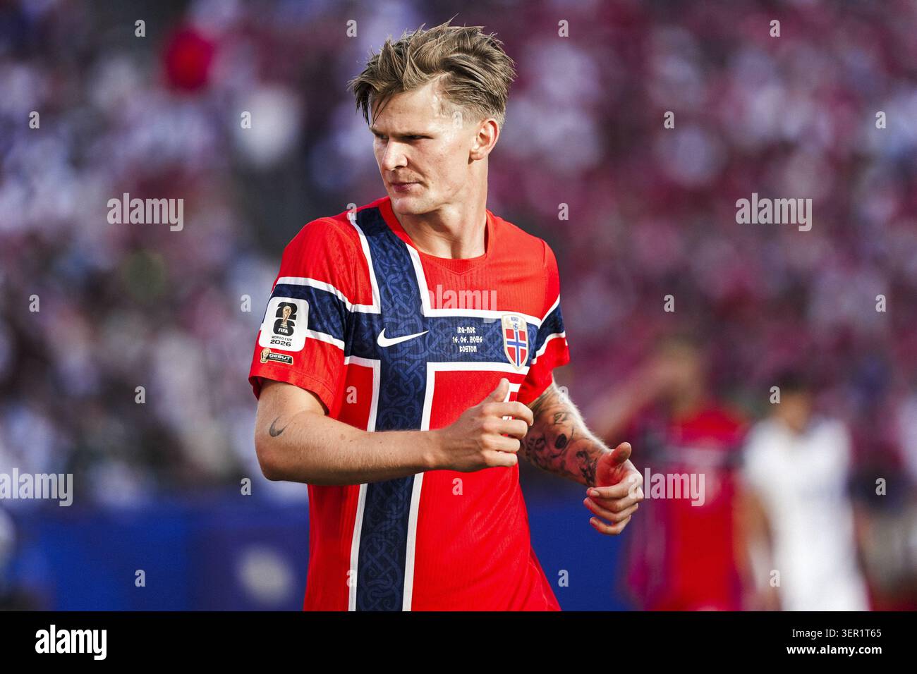 BOSTON, MA - 16.06.2026: IRAQ VS. NORWAY - David Moller Wolfe of Norway ...