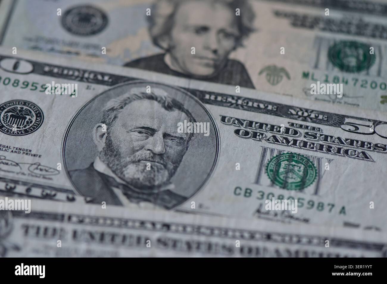 FUYANG, CHINA - JUNE 17, 2026 - The US dollar banknotes captured in ...