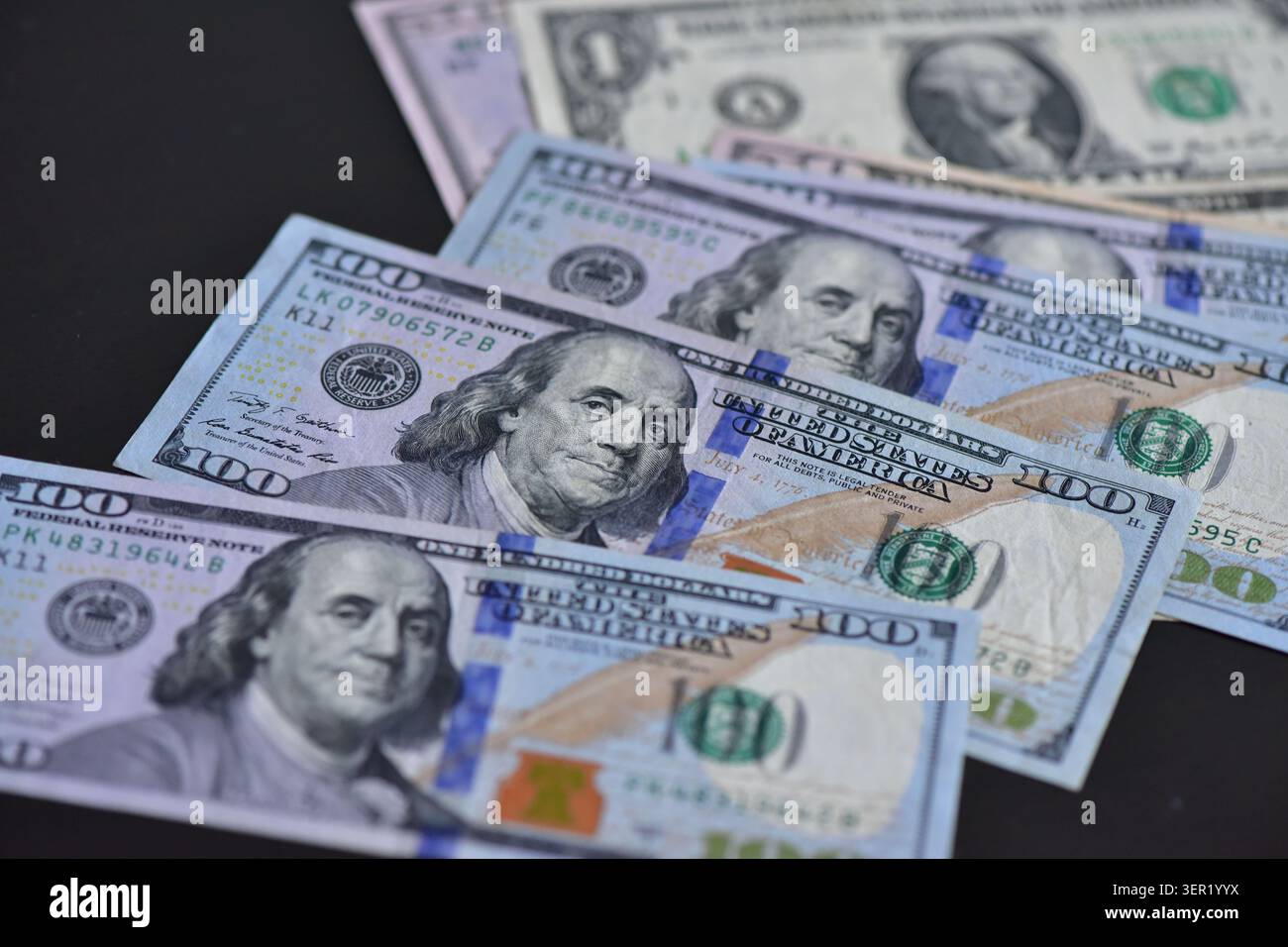 FUYANG, CHINA - JUNE 17, 2026 - The US dollar banknotes captured in ...