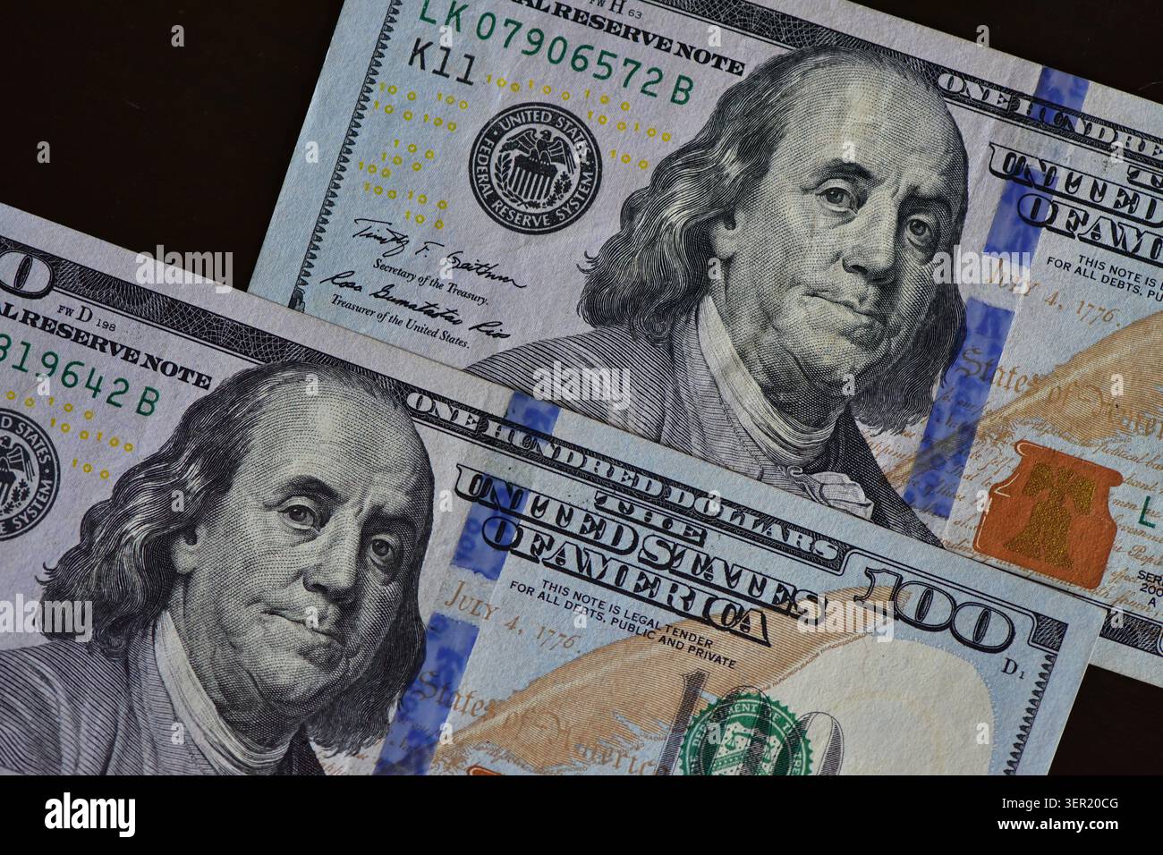 FUYANG, CHINA - JUNE 17, 2026 - The US dollar banknotes captured in ...