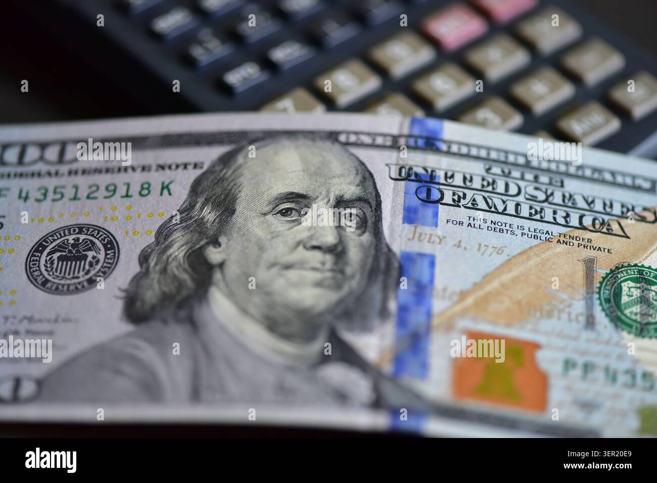 FUYANG, CHINA - JUNE 17, 2026 - The US dollar banknotes captured in ...