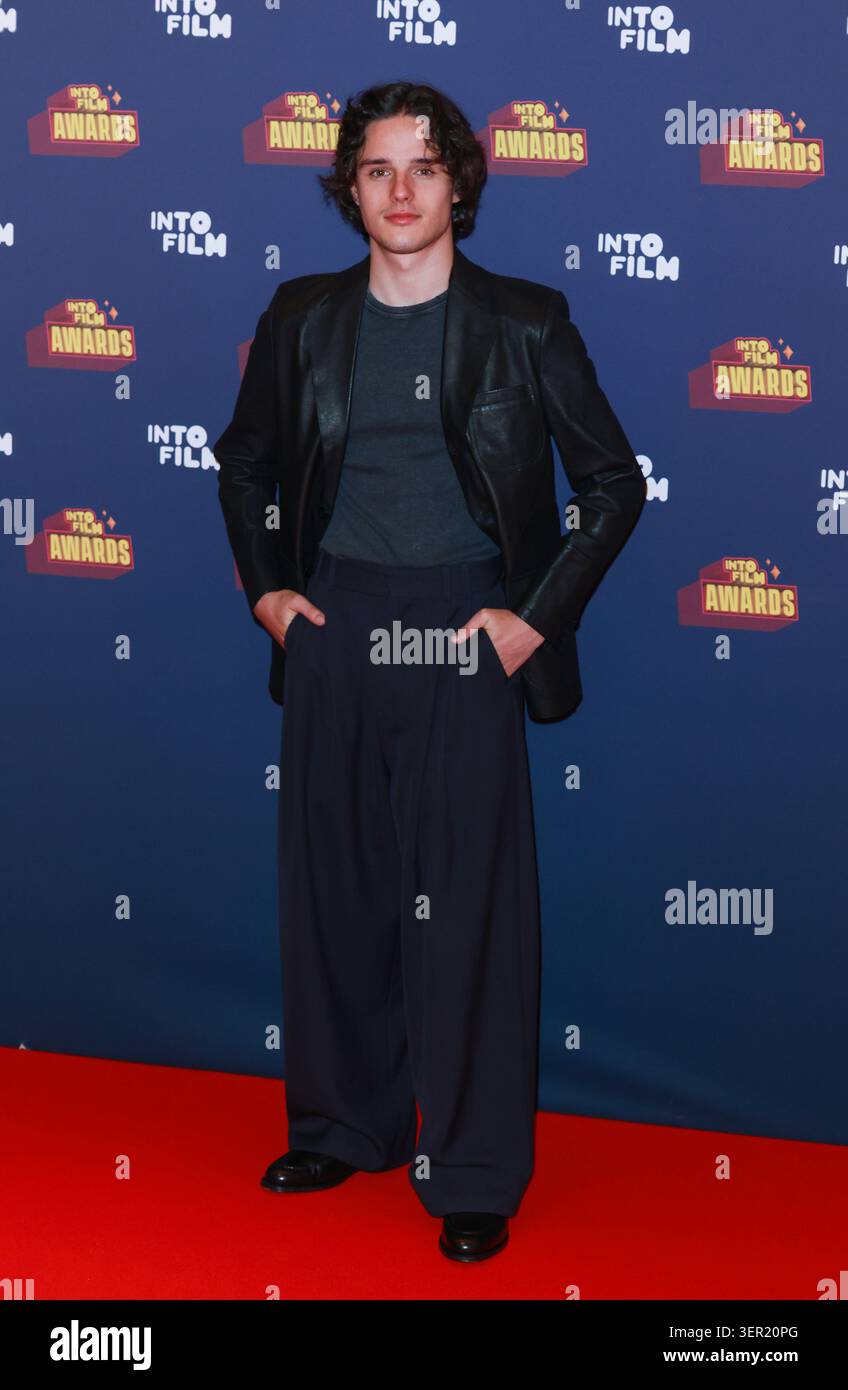 Harry Collett seen attending the Into Film Awards 2026 at Odeon Luxe ...