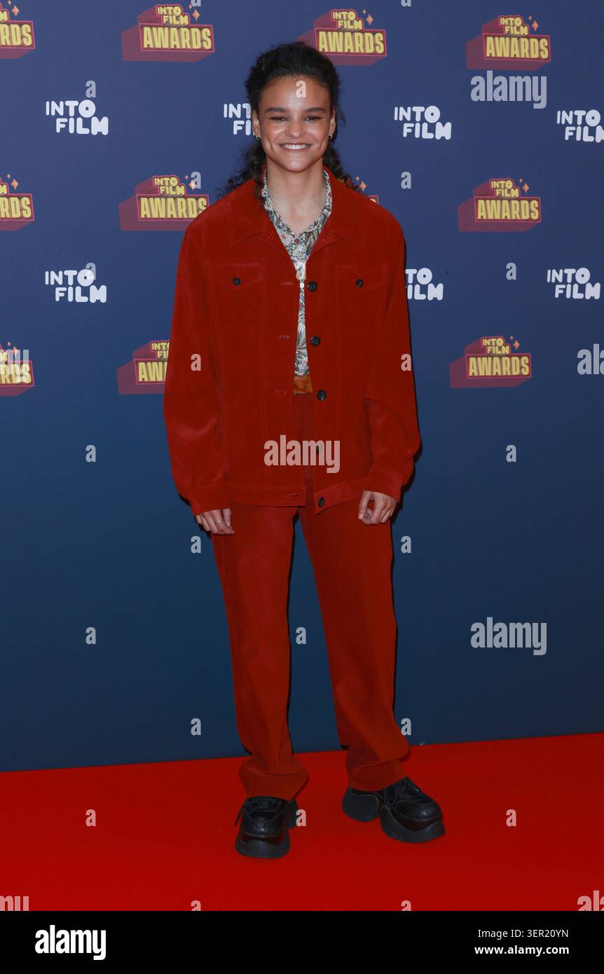 Chloe Lea seen attending the Into Film Awards 2026 at Odeon Luxe ...