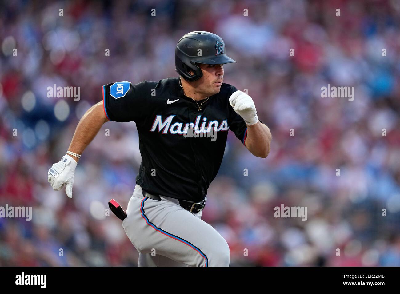 Miami Marlins' Jakob Marsee plays during a baseball game Tuesday, June ...