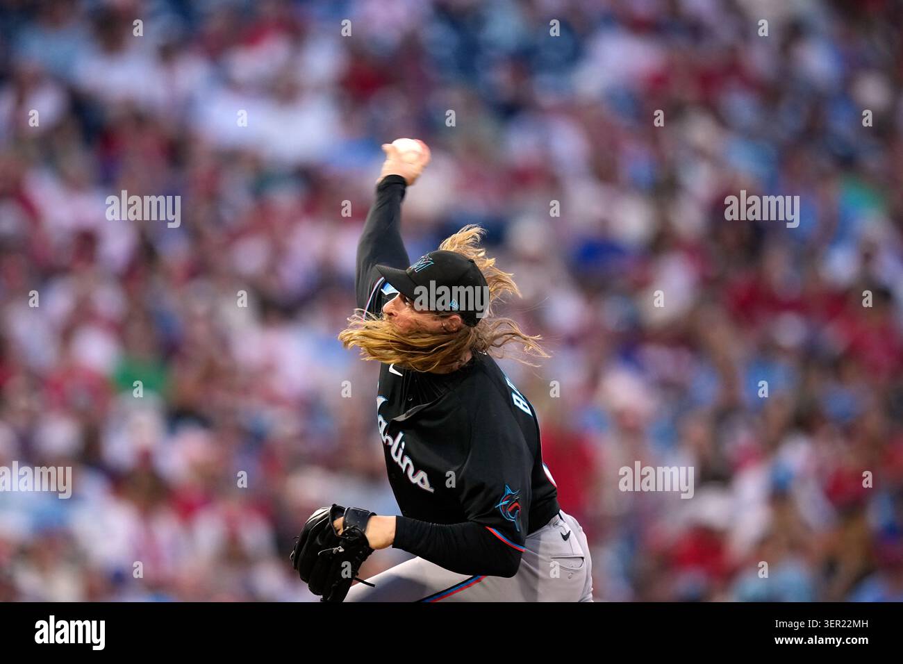 Miami Marlins' Lake Bachar plays during a baseball game Tuesday, June ...