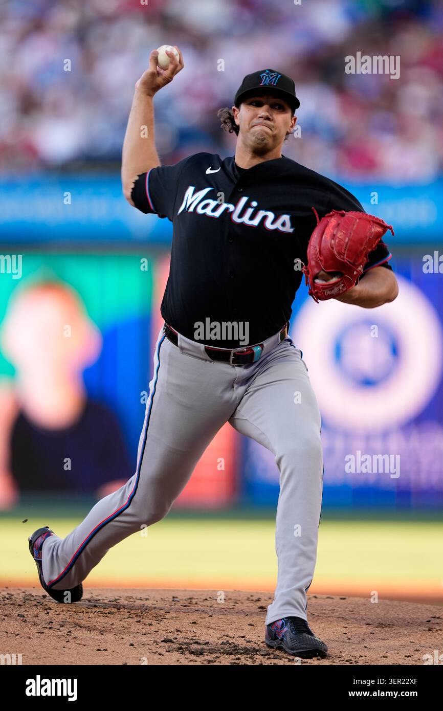Miami Marlins' Tyler Phillips plays during a baseball game Tuesday ...