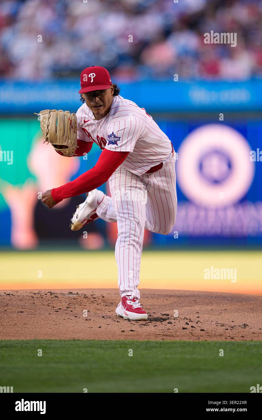 Philadelphia Phillies' Jesús Luzardo plays during a baseball game ...