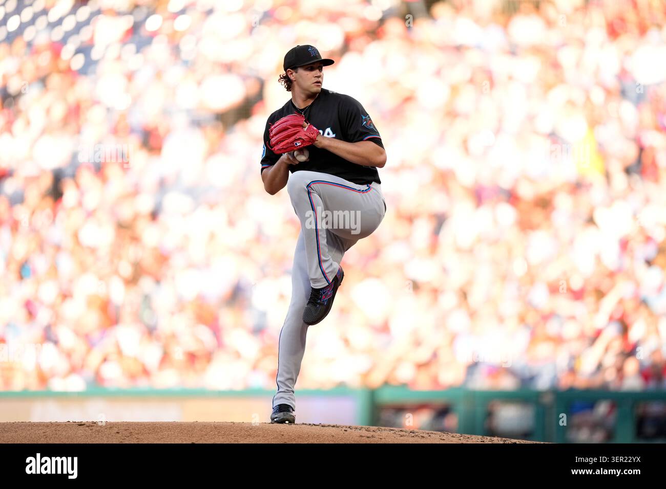 Miami Marlins' Tyler Phillips plays during a baseball game Tuesday ...