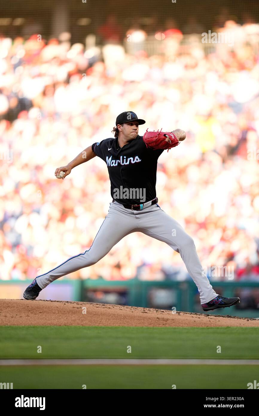 Miami Marlins' Tyler Phillips plays during a baseball game Tuesday ...