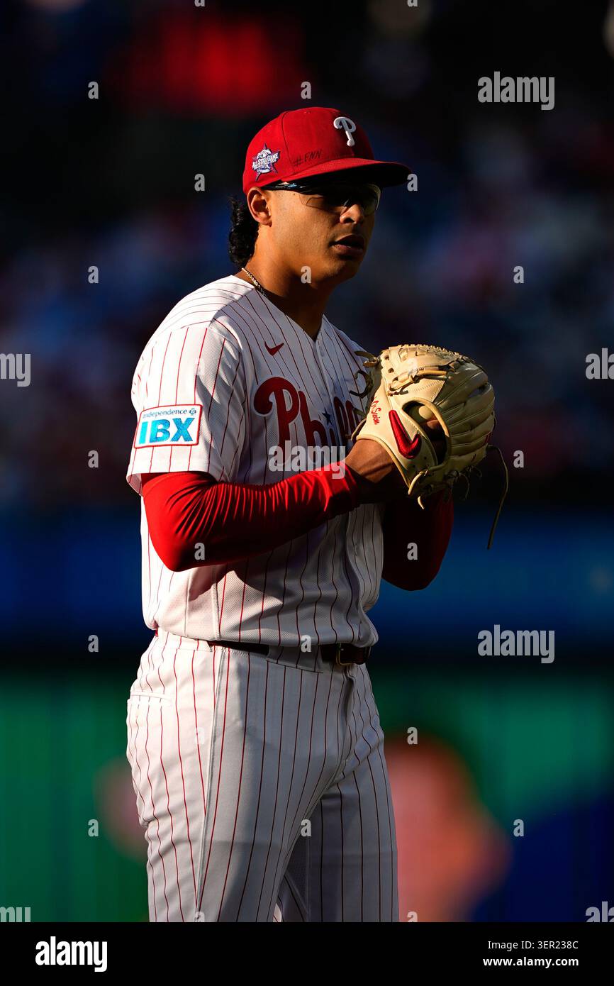 Philadelphia Phillies' Jesús Luzardo plays during a baseball game ...