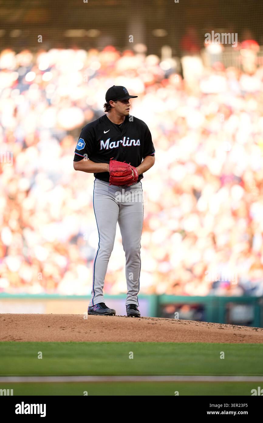 Miami Marlins' Tyler Phillips plays during a baseball game Tuesday ...