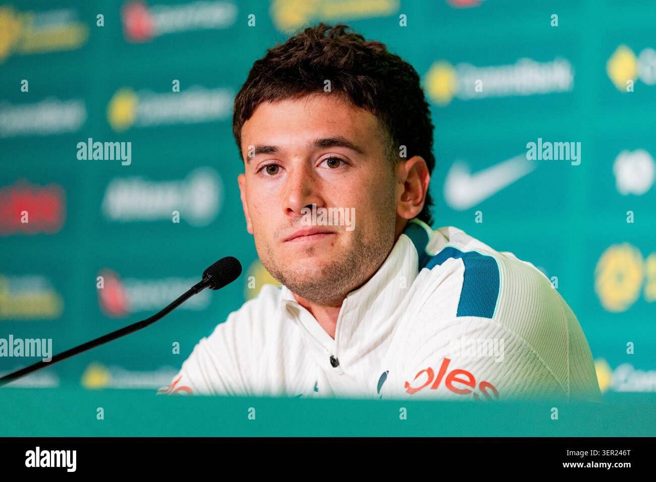 Socceroos player Alessandro Circati seen during a press conference at ...