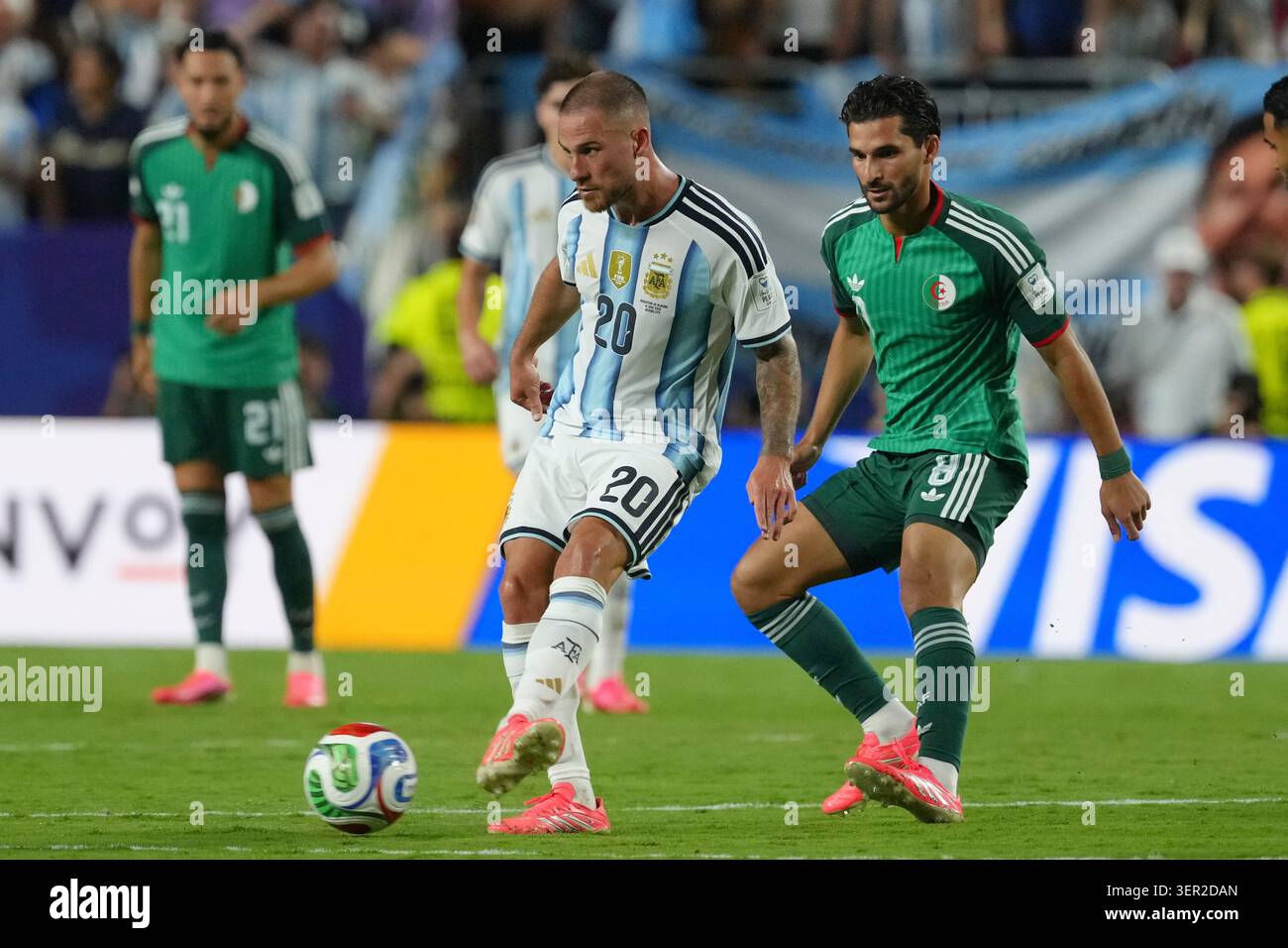 Argentina's Alexis Mac Allister (20) plays the ball against Argentina's ...