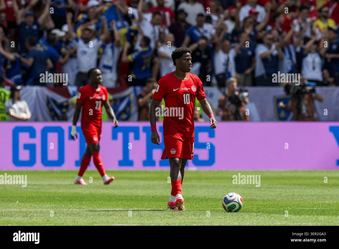 Jonathan David of Canada looks dejected during the FIFA World Cup 2026 ...