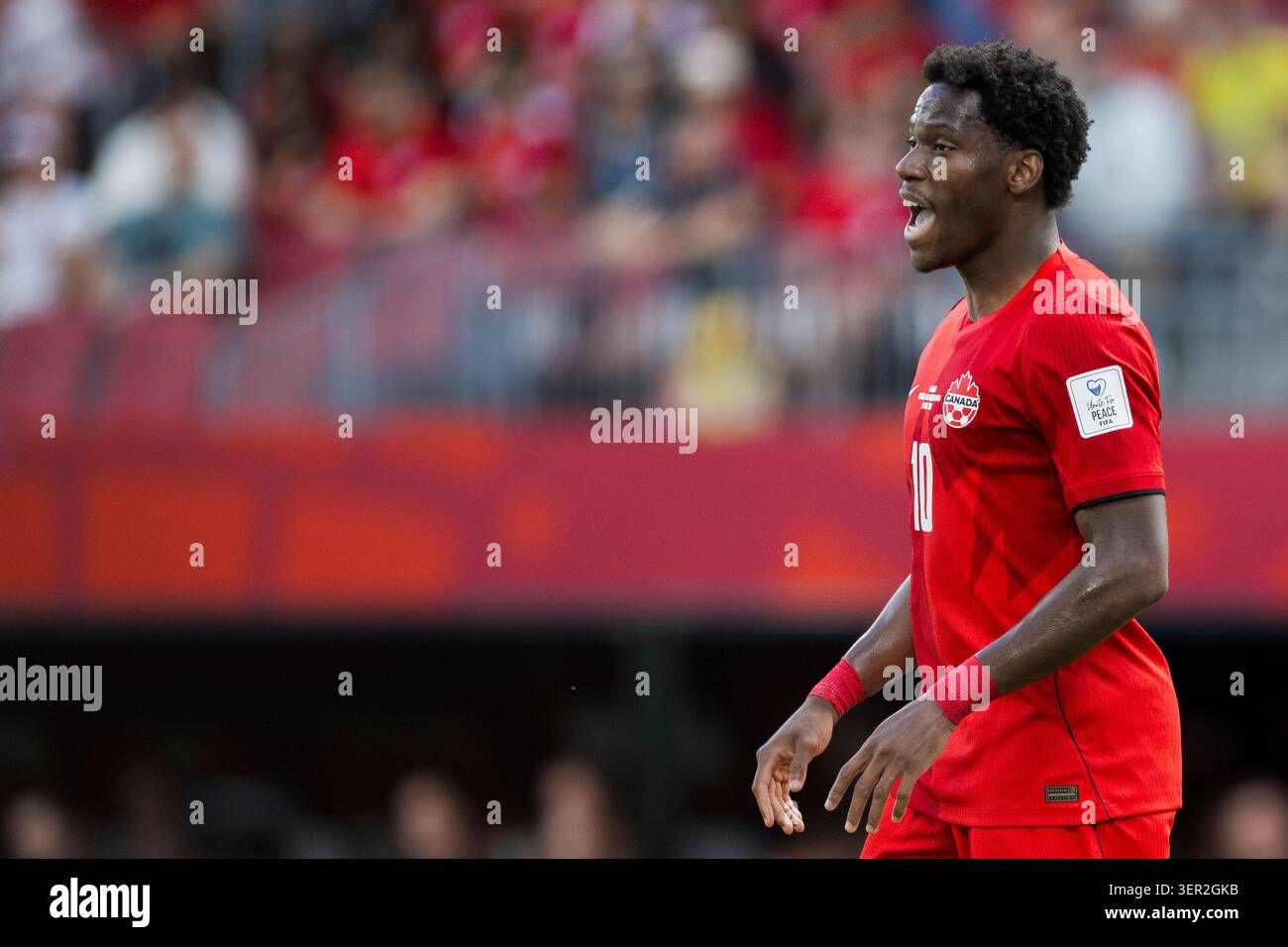 Jonathan David of Canada looks on during the FIFA World Cup 2026 Group ...
