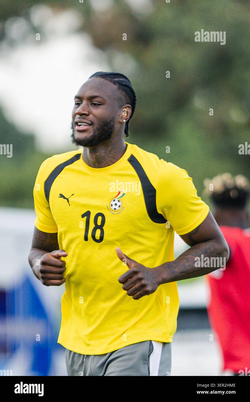 Jerome Opoku of Ghana in action during the training session before the ...