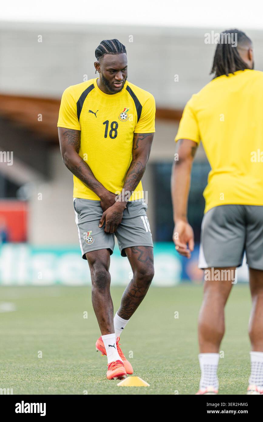 Jerome Opoku of Ghana in action during the training session before the ...
