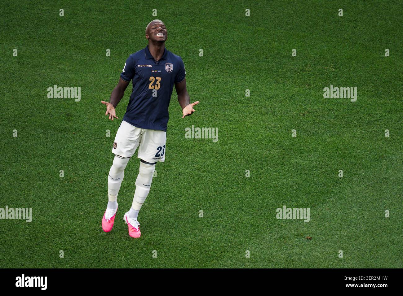 Moises Caicedo of Ecuador reacts during the FIFA World Cup 2026 Group E ...