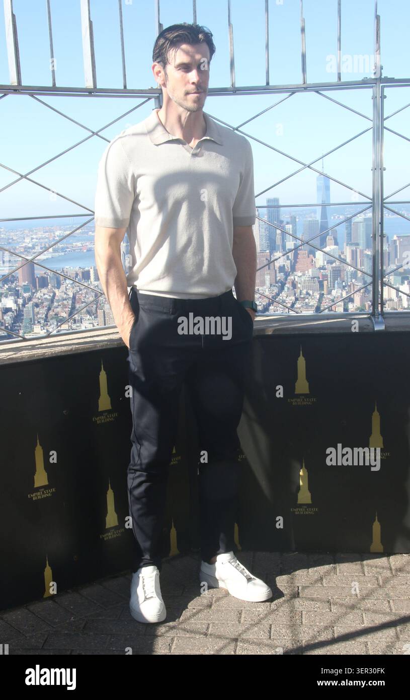 NEW YORK, NY- JUNE 16: Gareth Bale visits The Empire State Building on ...