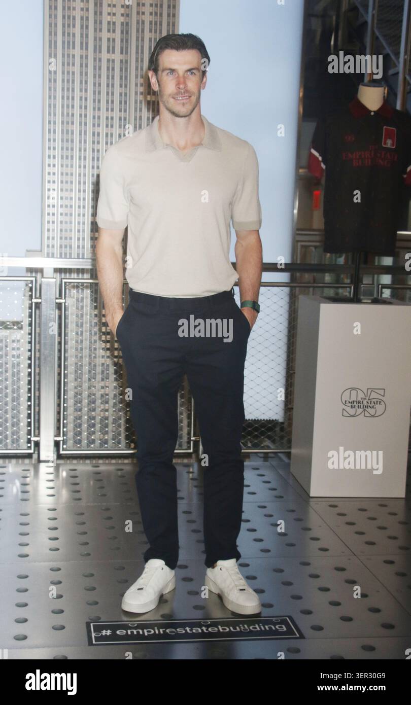 NEW YORK, NY- JUNE 16: Gareth Bale visits The Empire State Building on ...