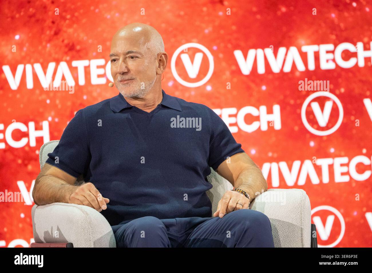 US Amazon's founder Jeff Bezos on stage at the VivaTech technology ...