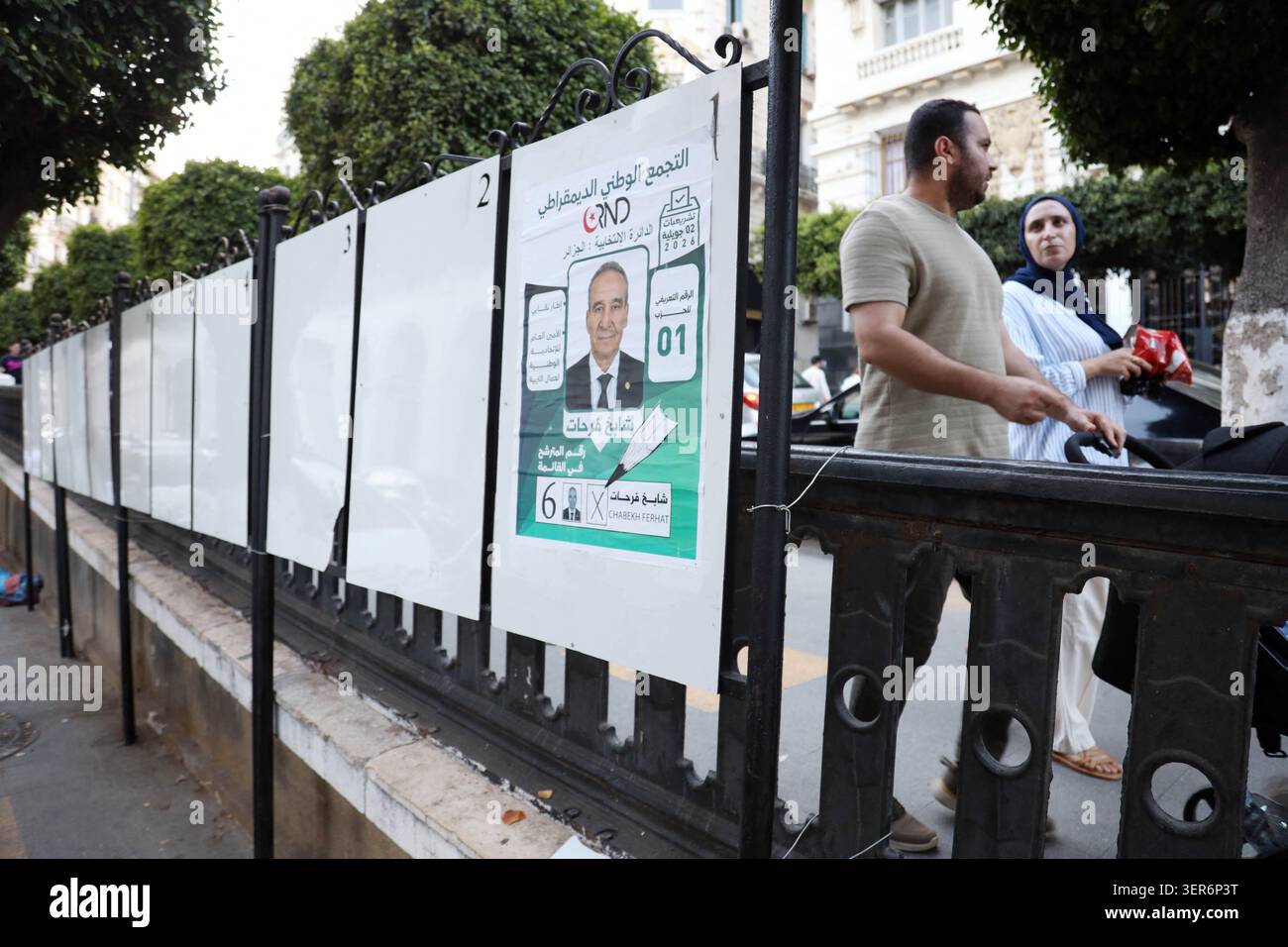 Election posters for the 2026 legislative elections are displayed in ...