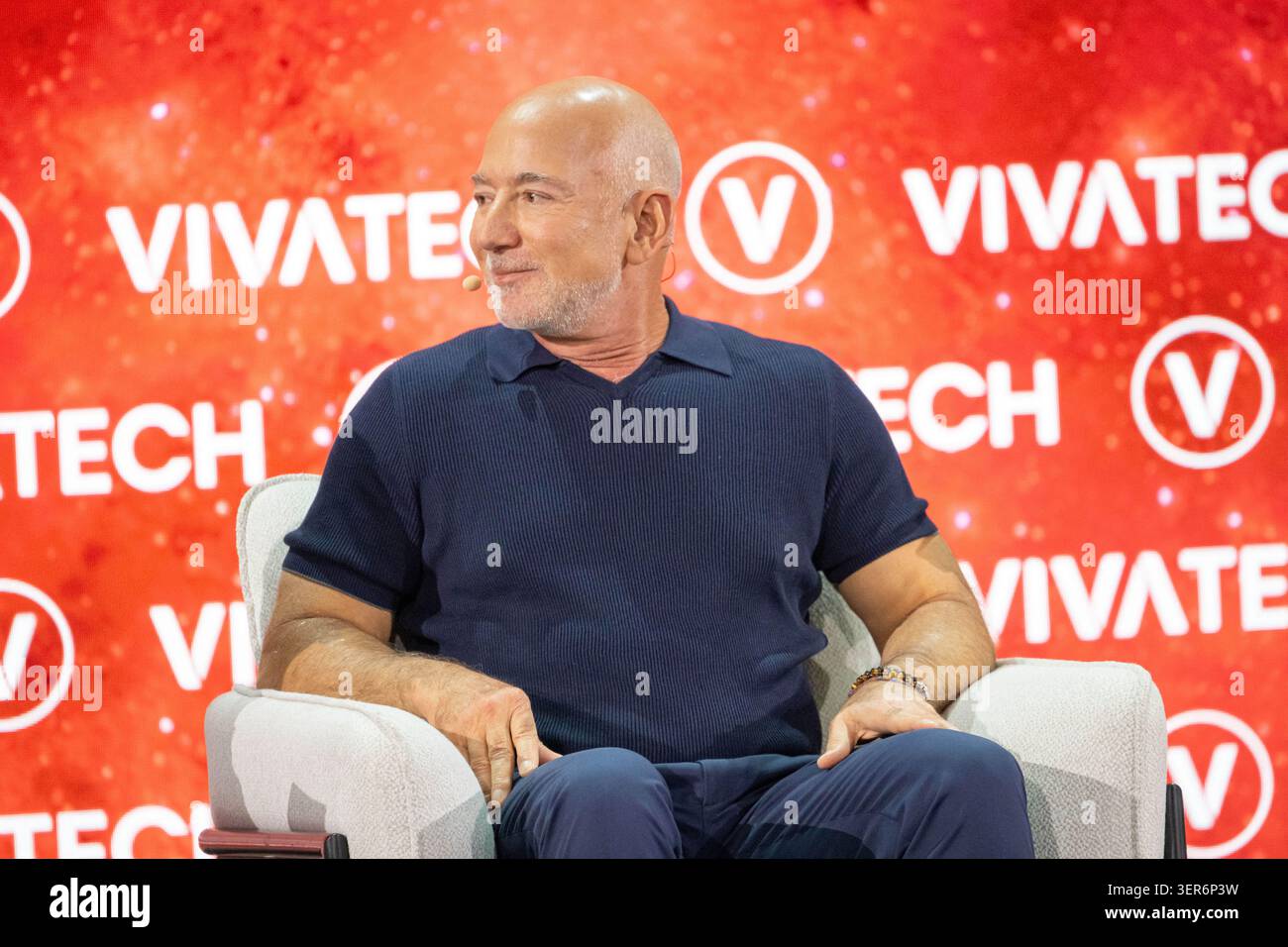 US Amazon's founder Jeff Bezos on stage at the VivaTech technology ...