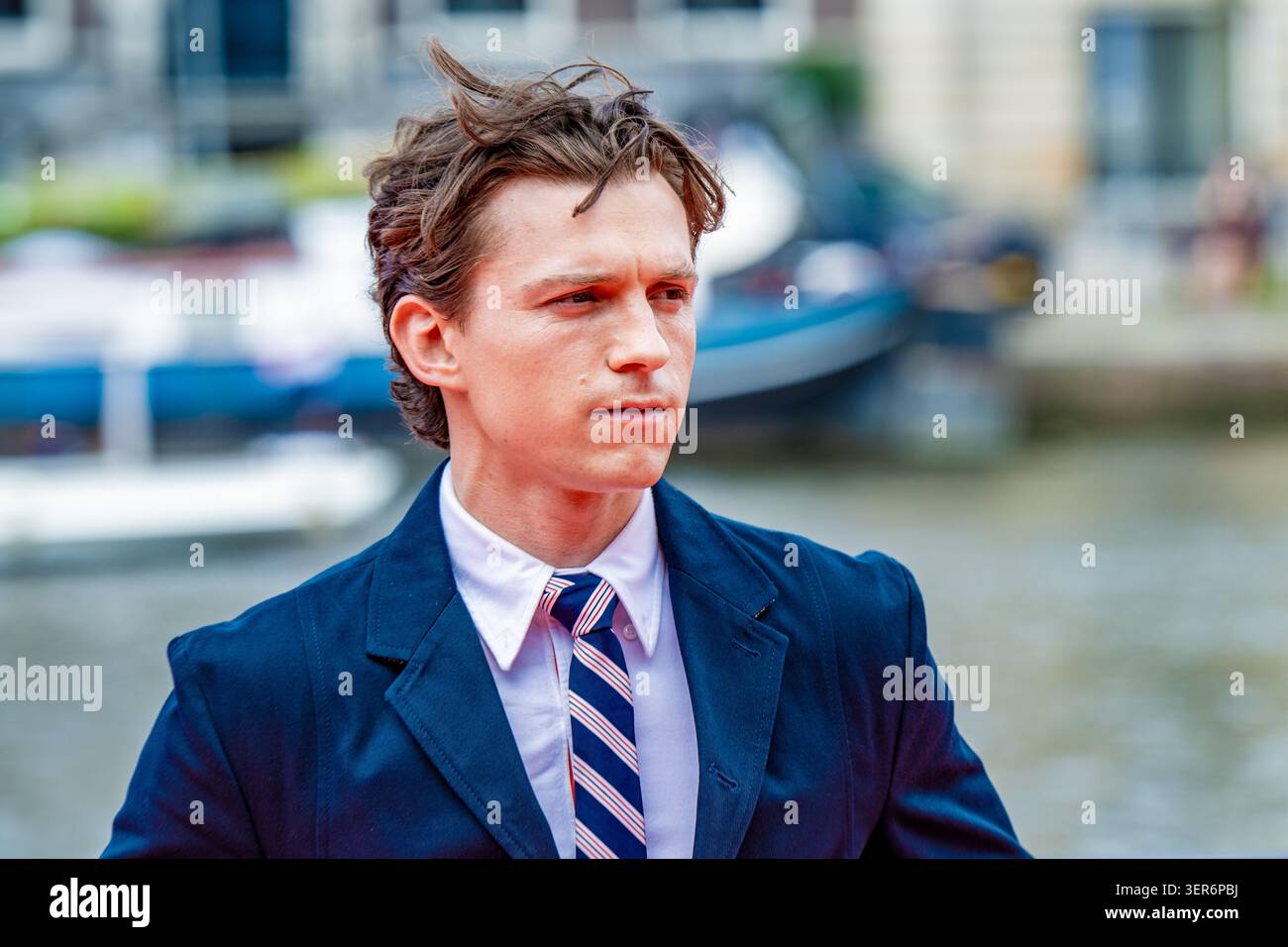Tom Holland during a photocall in Amsterdam to promote the film Spider ...