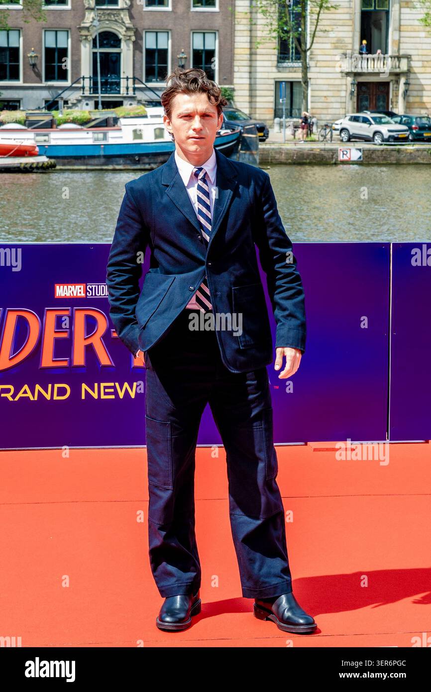Tom Holland during a photocall in Amsterdam to promote the film Spider ...