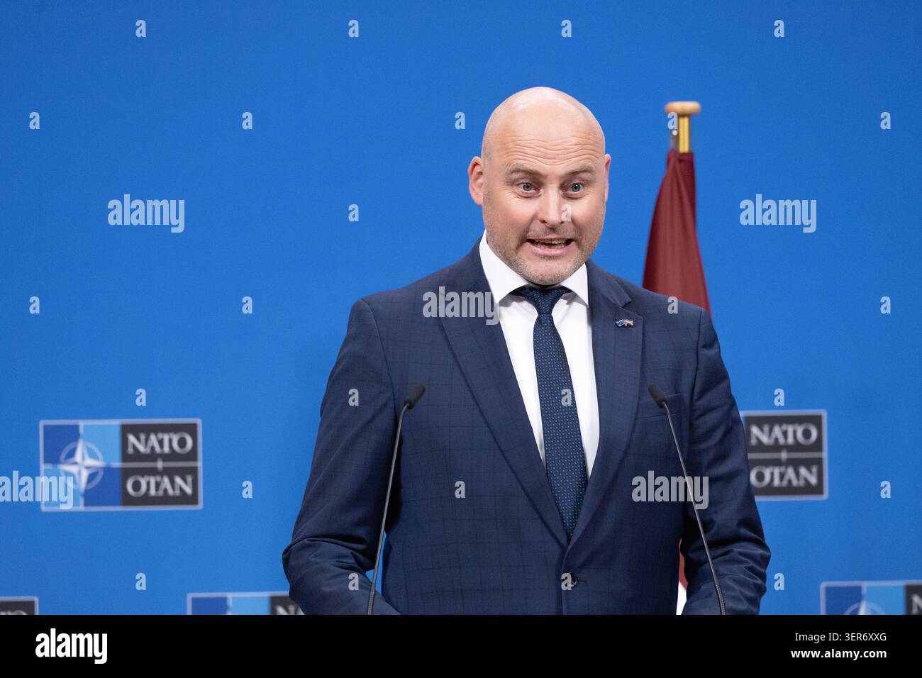 Latvia's Prime Minister Andris Kulbergs speaks during a joint press ...