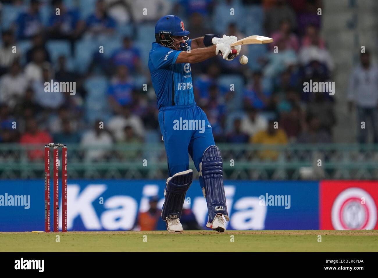 Afghanistan's Rahmat Shah plays a shot during the second ODI cricket ...