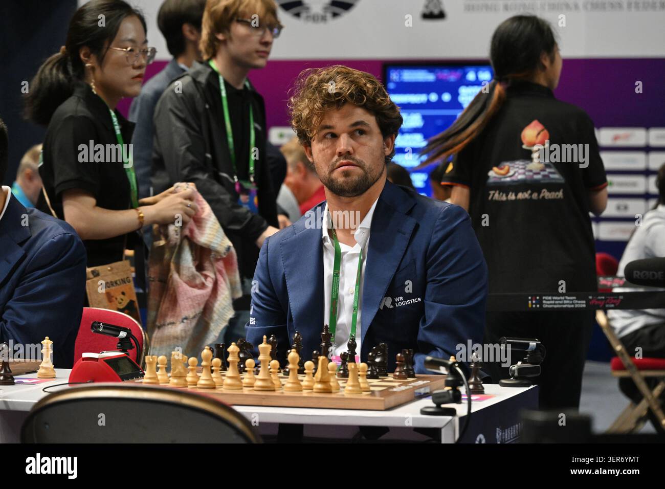 Magnus Carlsen, a Norwegian player during FIDE World Team Rapid and ...