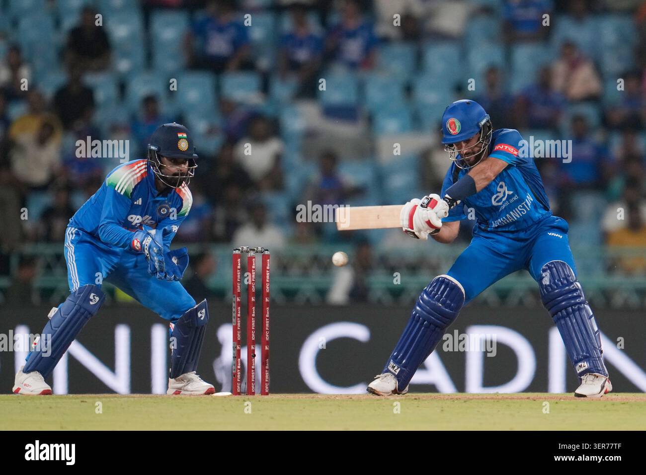 Afghanistan's Rahmat Shah plays a shot during the second ODI cricket ...