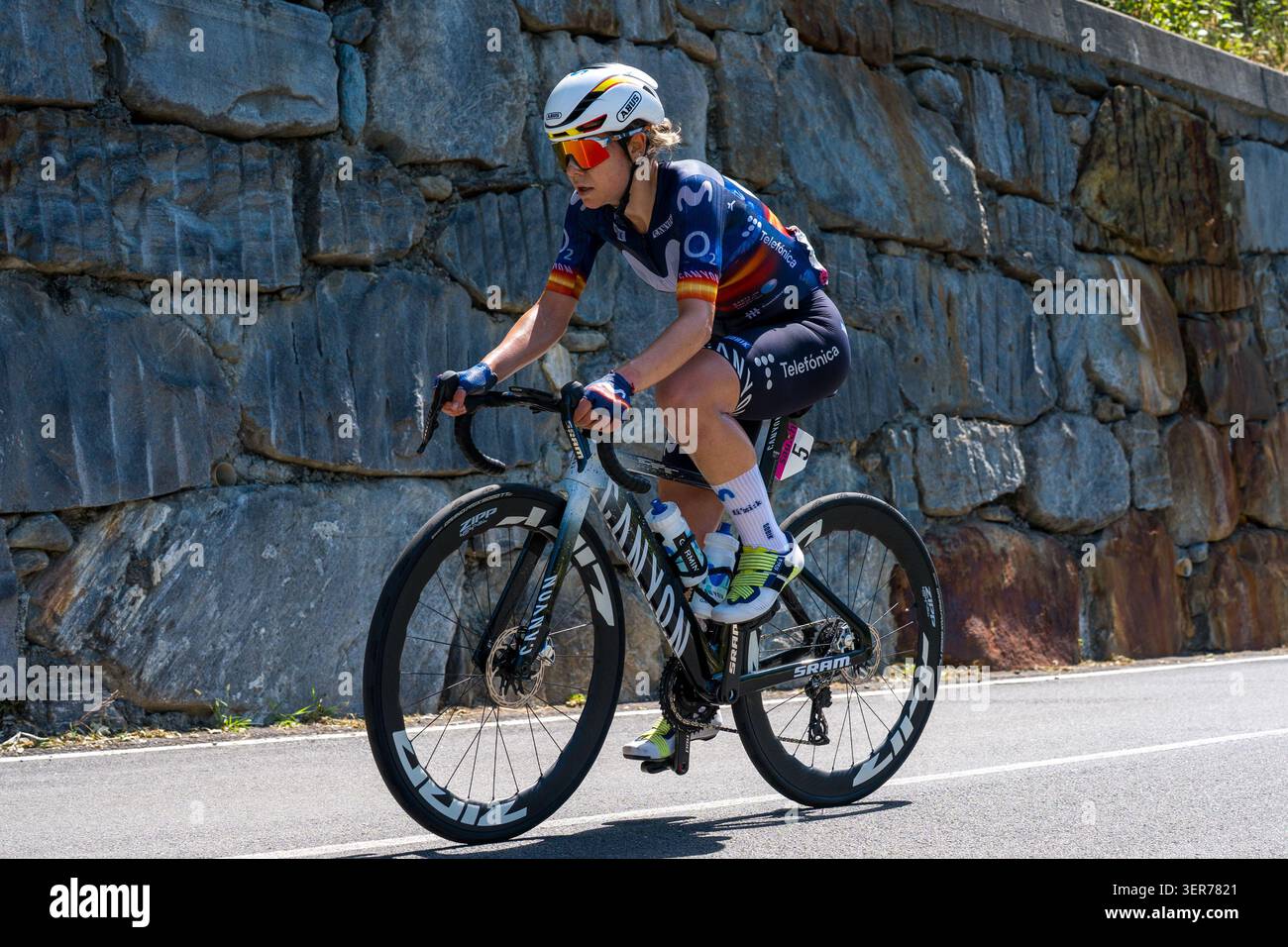 SONDRIO, ITALY - JUNE 17: Sara Martin Martin of Movistar Team in action ...