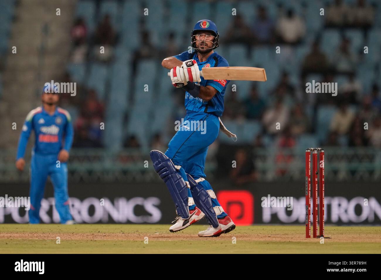 Afghanistan's Rahmat Shah plays a shot during the second ODI cricket ...